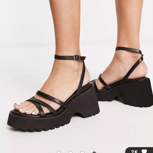 ASOS | Shoes | Asos Design Trippy Chunky Cleated Sandals In Black ...